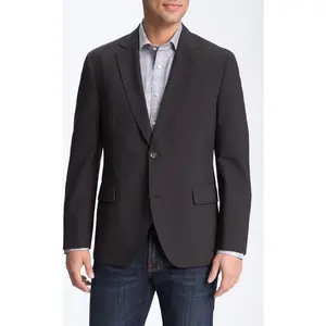 KROON Wool Blend Sportcoat With Sporty Stripes - Black