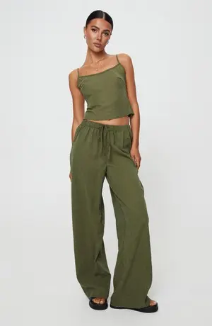 Princess Polly Satiny Cami And Wide Leg Pants Set