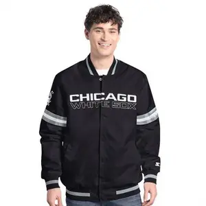 STARTER Chicago White Sox Scout Full-snap Varsity Jacket - Black