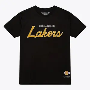 Mitchell & Ness Los Angeles Lakers Vintage Wordmark T-shirt - Black