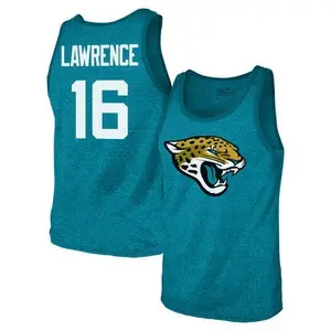 MAJESTIC THREADS Trevor Lawrence Jacksonville Jaguars Tri-blend Player Name & Number Tank Top - Teal