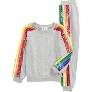LOLA + THE BOYS Sequin Rainbow Tracksuit Set