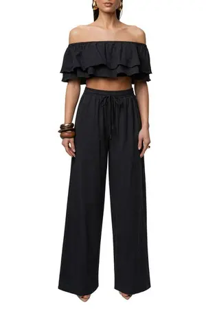 JLUXLABEL Marina Two-piece Pant Set - Black