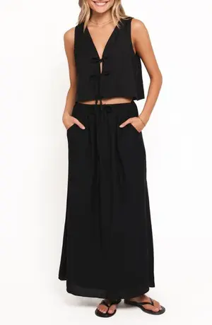 PETAL & PUP Captie Tank & Maxi Skirt Set - Black