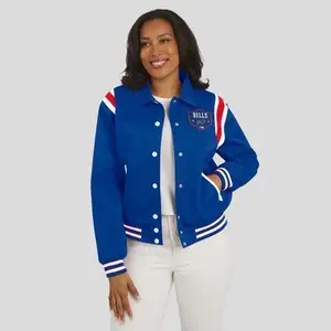 WEAR BY ERIN ANDREWS Buffalo Bills Varsity Lightweight Full-snap Jacket