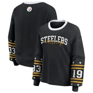 WEAR BY ERIN ANDREWS Pittsburgh Steelers Sport Long-sleeve T-shirt - Black