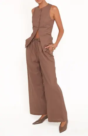 PETAL & PUP Caitlin Button-up Top & Drawstring Pants Set