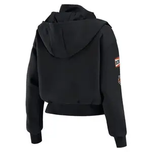 WEAR BY ERIN ANDREWS Cincinnati Bengals Patch Pocket Cropped Bomber Jacket