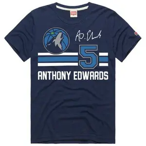 HOMAGE Anthony Edwards Minnesota Timberwolves Jersey Remix Tri-blend T-shirt - Navy