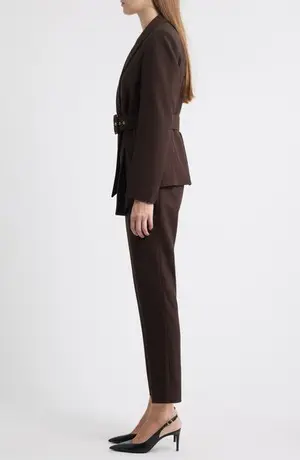 TAHARI ASL Peak Lapel Belted Blazer And Pants Set