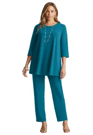 JESSICA LONDON 2-piece Stretch Knit Mega Swing Set - Deep Teal