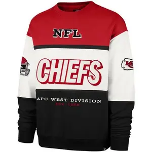 '47 47 Kansas City Chiefs Color Block Crewneck Sweatshirt - Red