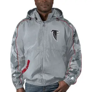 STARTER Atlanta Falcons Thursday Night Gridiron Throwback Full-zip Jacket - Gray
