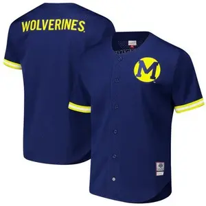 Mitchell & Ness Michigan Wolverines Game Time Vintage Mesh Button Front Top