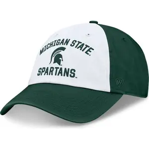 Top Of The World Green Michigan State Spartans Heritage Weston Adjustable Hat - White