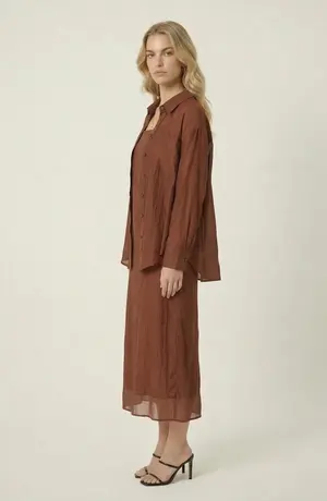 MODENAIRE Layered Sheer Midi Dress Set