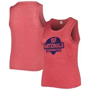 SOFT AS A GRAPE Washington Nationals High Neck Tri-blend Tank Top - Red