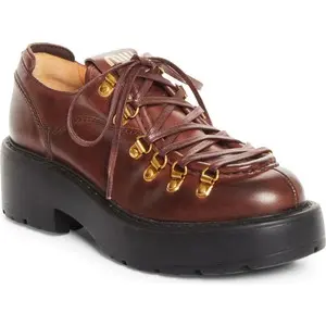 Miu Miu Lace-up Platform Chukka Boot - Caffe