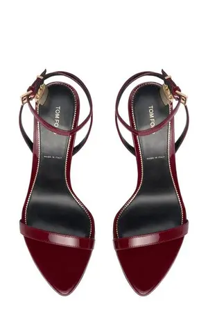 TOM FORD Padlock Pointy Toe Ankle Strap Sandal