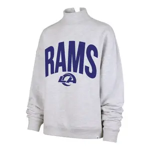 '47 47 Los Angeles Rams Subtle Muse Mock Neck Sweatshirt - Gray