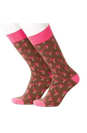 BEAU TIES OF VERMONT Flamingo Patterned Socks - None