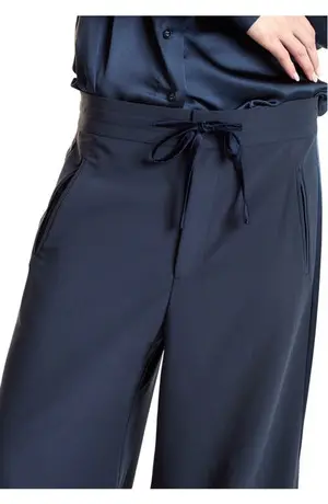 Cynthia Rowley Tuxedo Stripe Wide Leg Pants - Navy