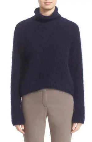 Eleventy Mohair & Silk Turtleneck Sweater - Navy