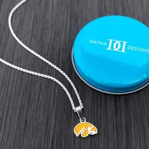 DAYNA DESIGNS Iowa Hawkeyes Enamel Small Pendant Necklace