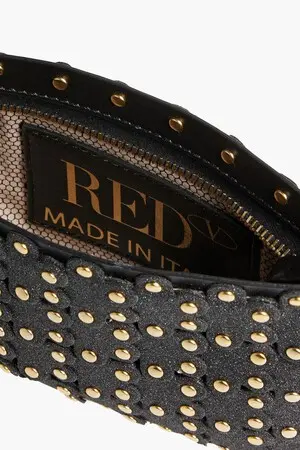 Red Valentino Flower Puzzle Studded Lasercut Glittered Leather Crossbody Bag