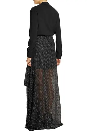 JAY AHR Paneled Polka Dot Crepe Gown