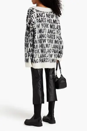 Helmut Lang Oversized Brushed Jacquardknit Sweater