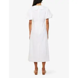 Simone Rocha Puff Sleeve Petal Collar Midi Dress