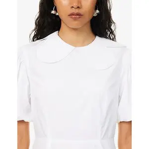 Simone Rocha Puff Sleeve Petal Collar Midi Dress