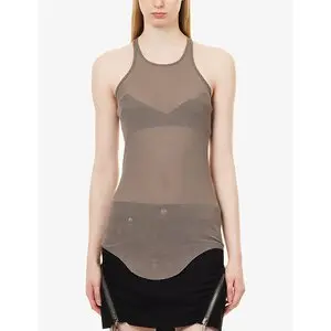Rick Owens Ribbed Silk-blend Tank Top