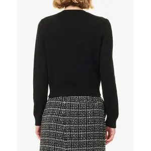 Erdem Floral Embellished Merino Wool Cardigan