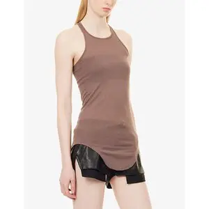 Rick Owens Ribbed Silk-blend Tank Top - Grape