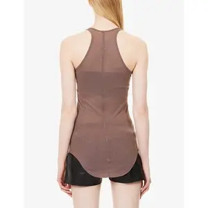 Rick Owens Ribbed Silk-blend Tank Top - Grape