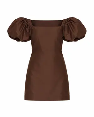 Azeeza Drea Taffeta Puff Sleeve Off-the-shoulder Mini Dress