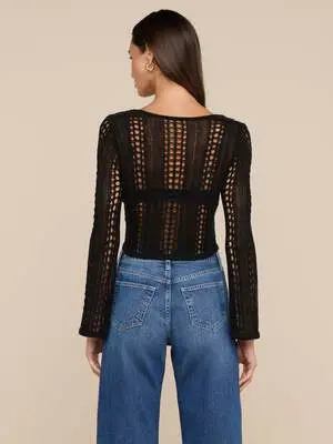 L'Agence Orine Pointelle Knit Top