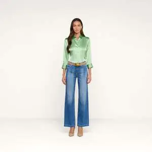 L'Agence Dani Silk Charmeuse Blouse - Meadow