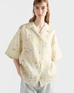 Prada Floral Print Old Linen Shirt