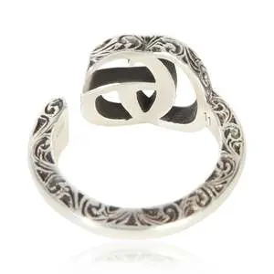 Gucci Sterling Silver Gg Marmont Key Motif Ring