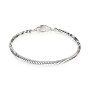 David Yurman Sterling Silver Prasiolite And Diamond Wheaton Bracelet