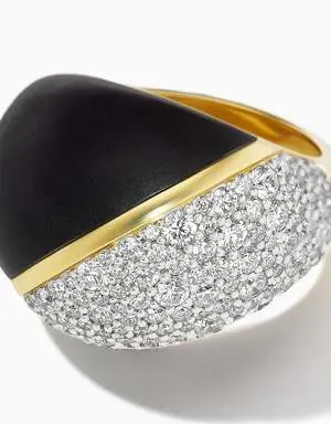 EMILY P. WHEELER Wooden Dome Ring With Diamonds
