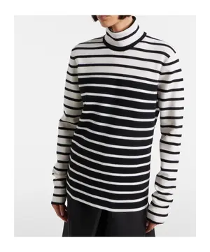TOTEME Striped Wool-blend Turtleneck Sweater