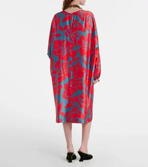 Dries Van Noten Floral Satin Midi Dress