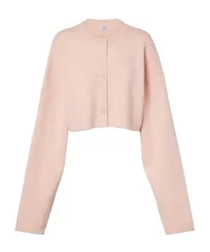 TOTEME Cropped Wool-blend Cardigan - Nude