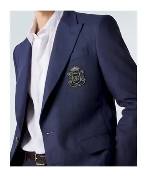 Dolce & Gabbana Logo Single-breasted Linen Blazer
