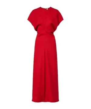 TOTEME Slouch Wool Maxi Dress - Red