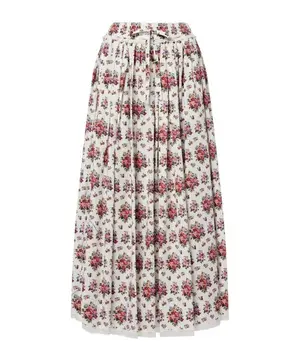 Dolce & Gabbana Floral Lace-trimmed Cotton Midi Skirt - Multicolor